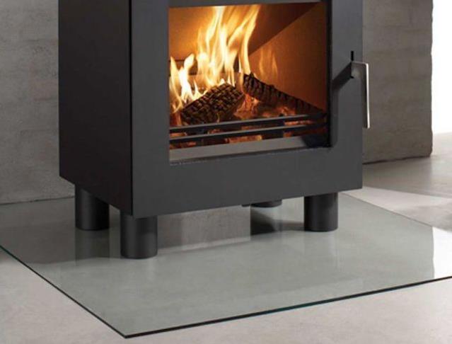 Podna ploča za peći i kamine 80 x 80 cm, staklena, kvadratna ...