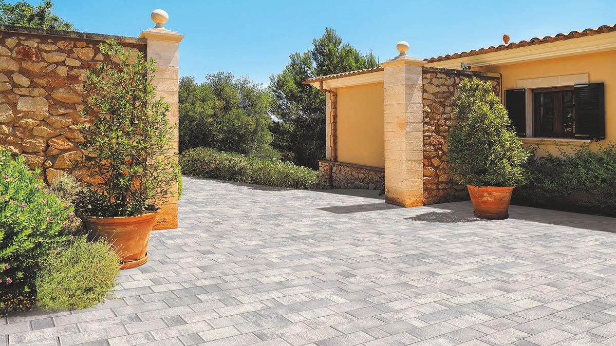 Betonski opločnik 6 cm - kombinirana forma - SEMMELROCK Rettango, srebrna