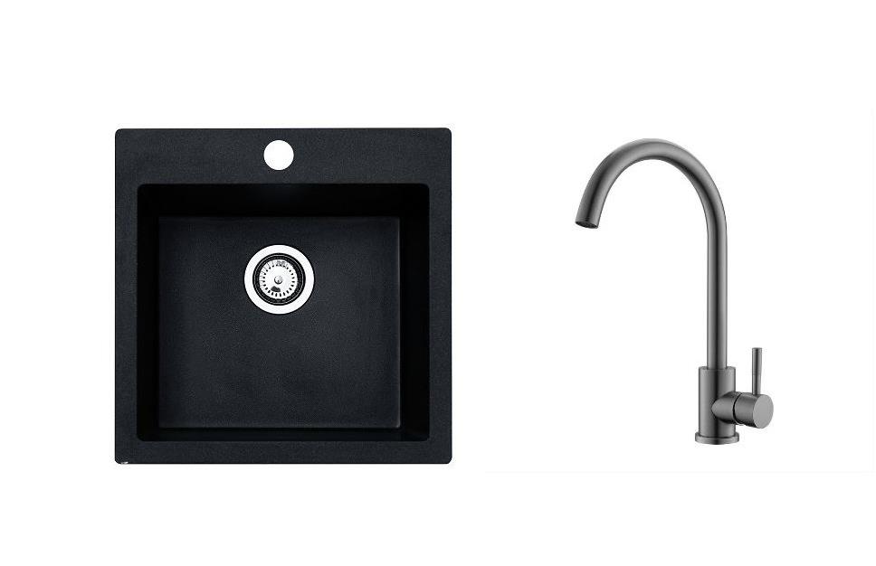 Sudoper granitni, komplet s miješalicom - X Atos 50 & Slovarm Inox Ash ...