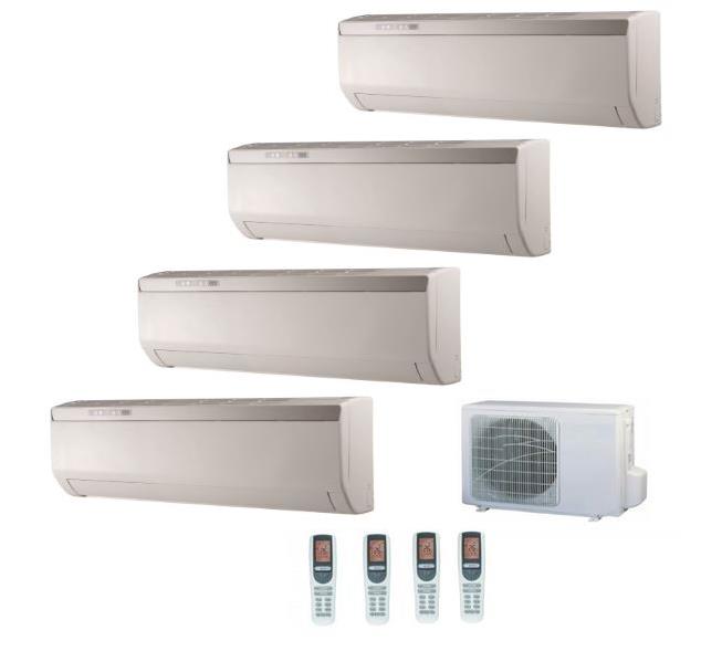 Klima uređaj s 4 unutarnje jedinice - BERGEN, multi split - Wi-Fi