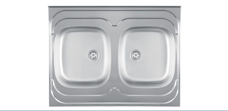 Sudoper inox, nadgradni 60 x 80 cm - Standard 2D, dvodijelni