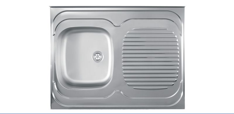 Sudoper inox, nadgradni 60 x 80 cm - Standard L, lijevi