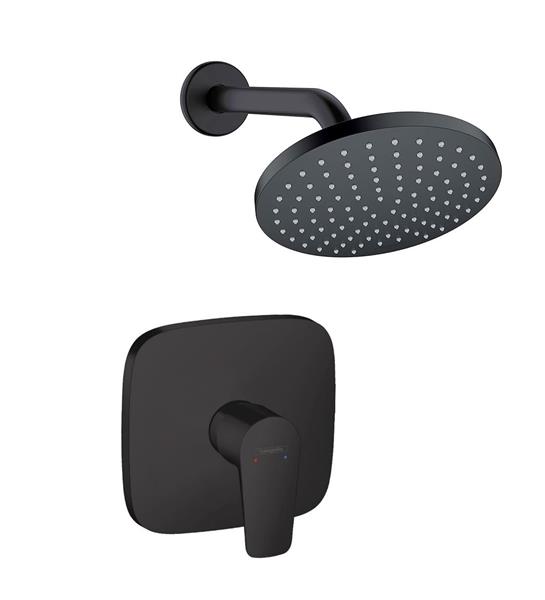 Podžbukni komplet, 1 potrošač - HANSGROHE Talis E - crni - bez osnovnog ...