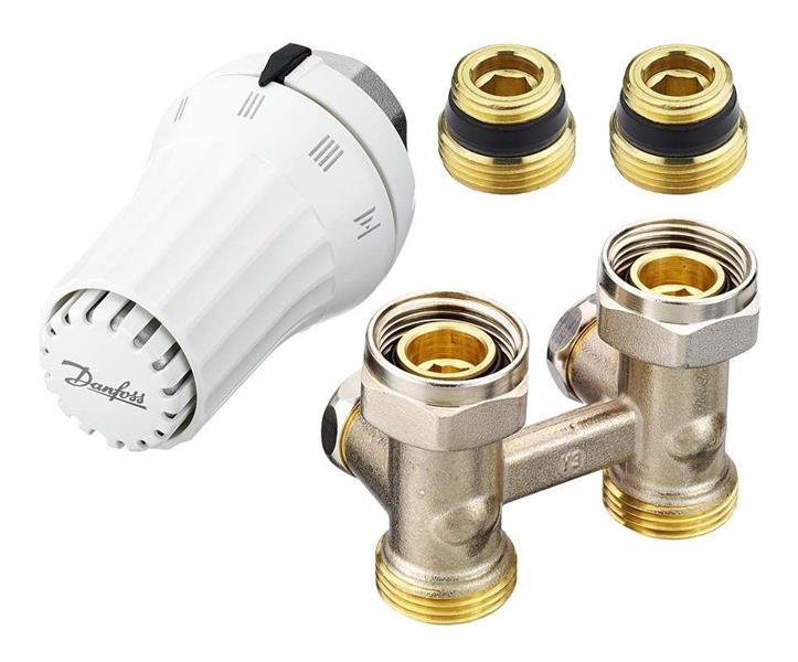 Set za ventilski radijator, termo glava M 30 x 1,5 mm + H-ventil ravni ...