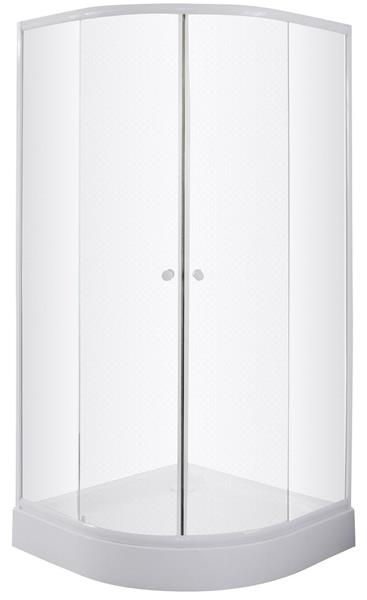 Tuš kabina - komplet s kadom i sifonom 90 x 90 cm - MERIT - krom, mutno ...