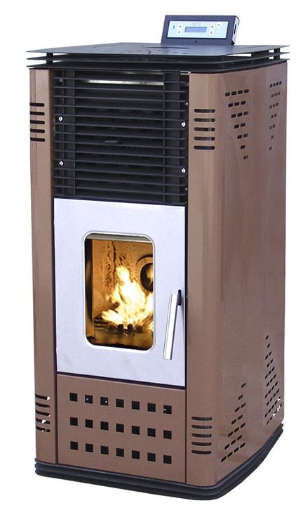 Peć na pelete 10 kW - SENKO P10 Air PC-4 - smeđa